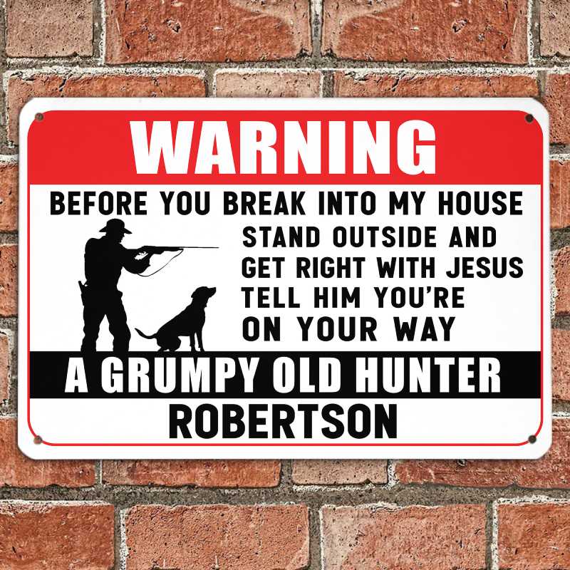 Get Right With Jesus - Gift for a Hunter - Personalized Custom Metal S ...